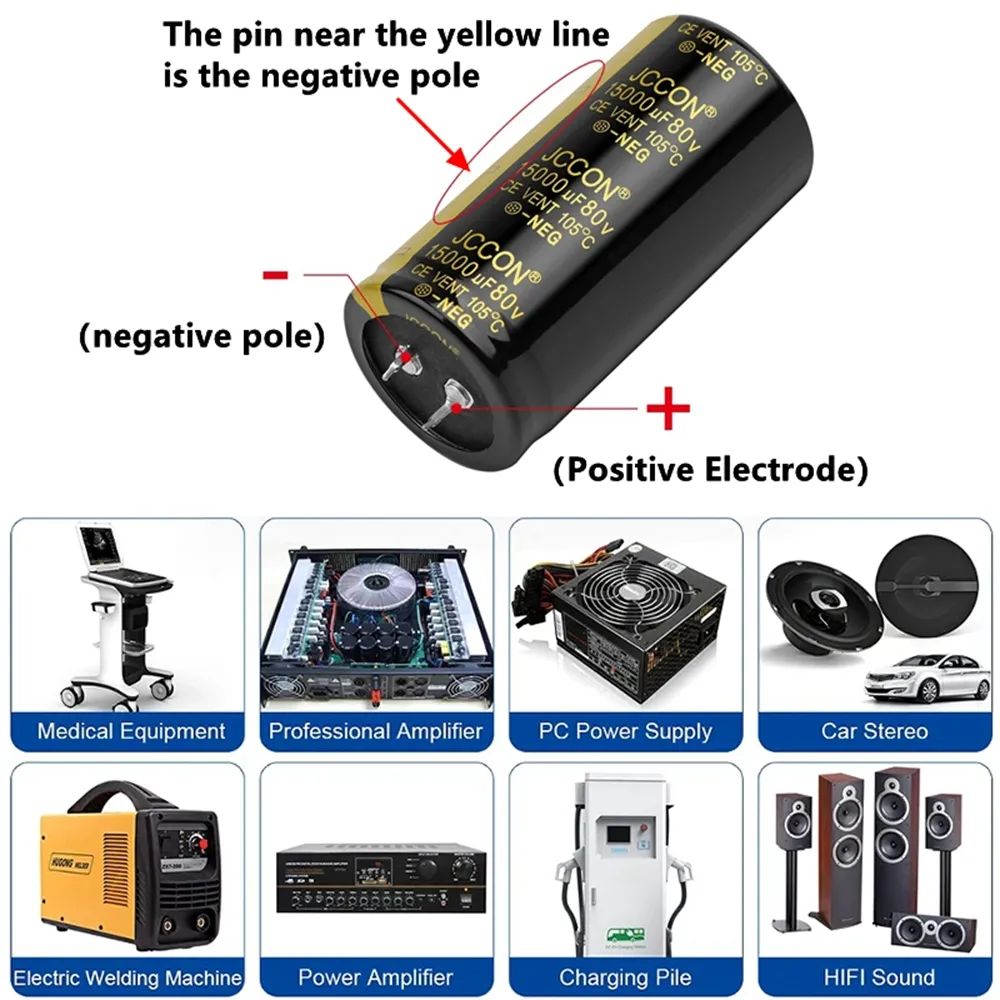 2-Pack JCCON Audio Electrolytic Capacitors with Various Voltage/Capacitance Options 25V-450V ...