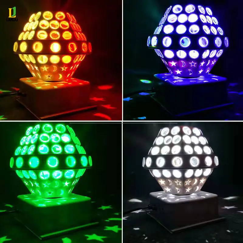 RGB LED Disco Ball light shop with Starry Sky Pattern, DMX Control, and Voice Rotating Strobe ...