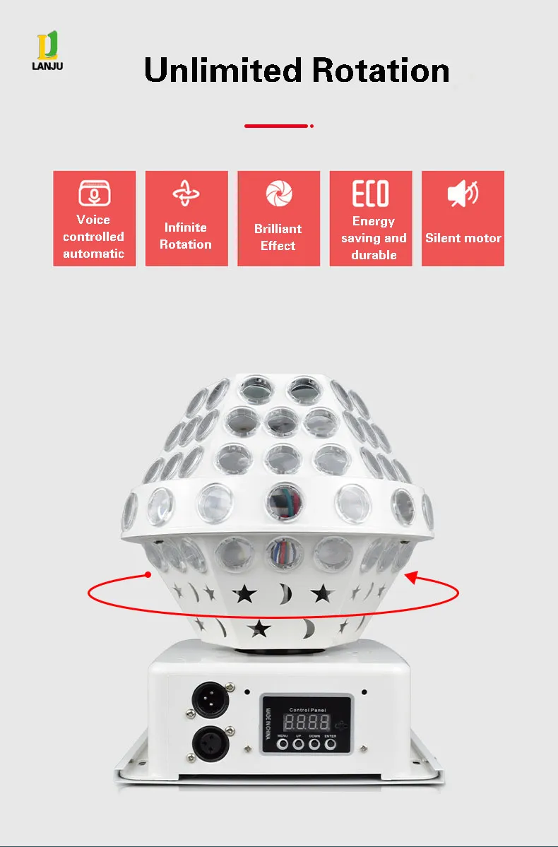 RGB LED Disco Ball light shop with Starry Sky Pattern, DMX Control, and ...