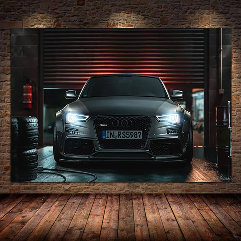 Car Canvas Wall Art Super Sports Car Poster, Refitted Wide Body Canvas ...