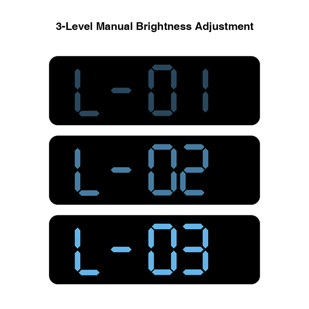 Large LED Screen Digital long wall clock with Time, Week, Temperature ...