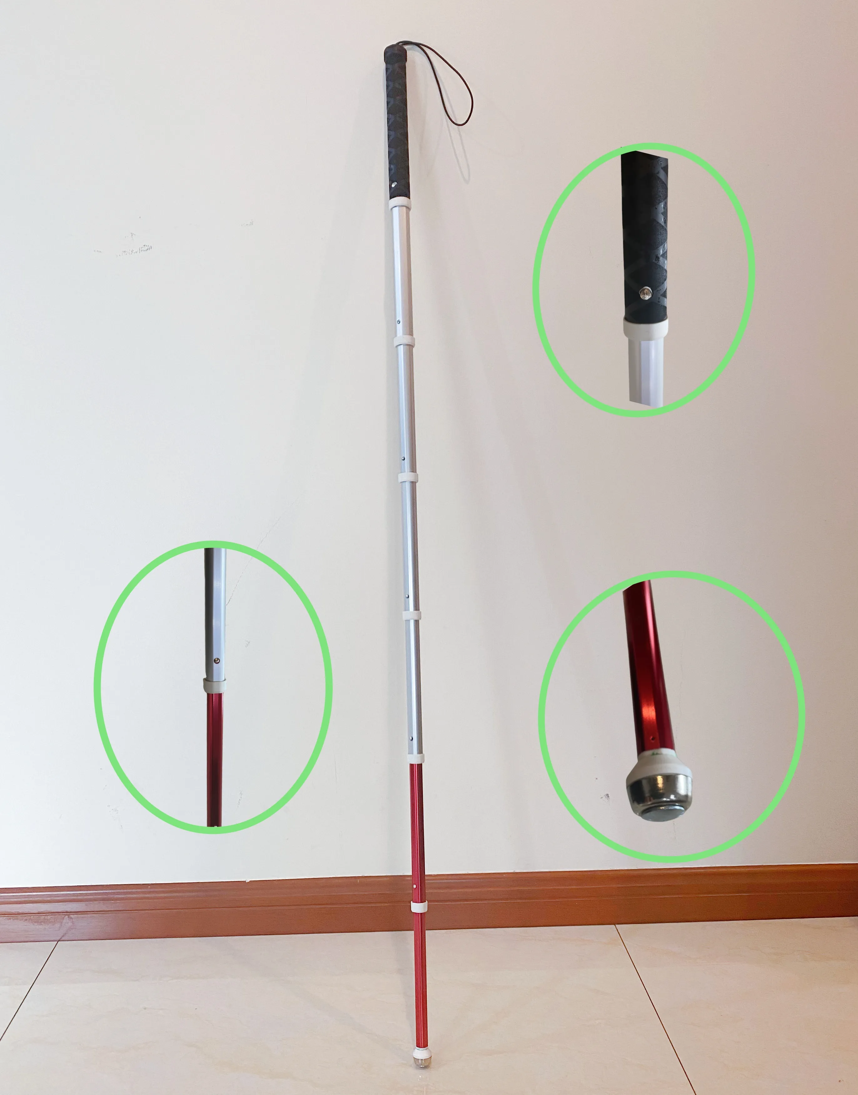 Titanium Retractable Cane: 29-125cm Telescopic Hiking Pole ...