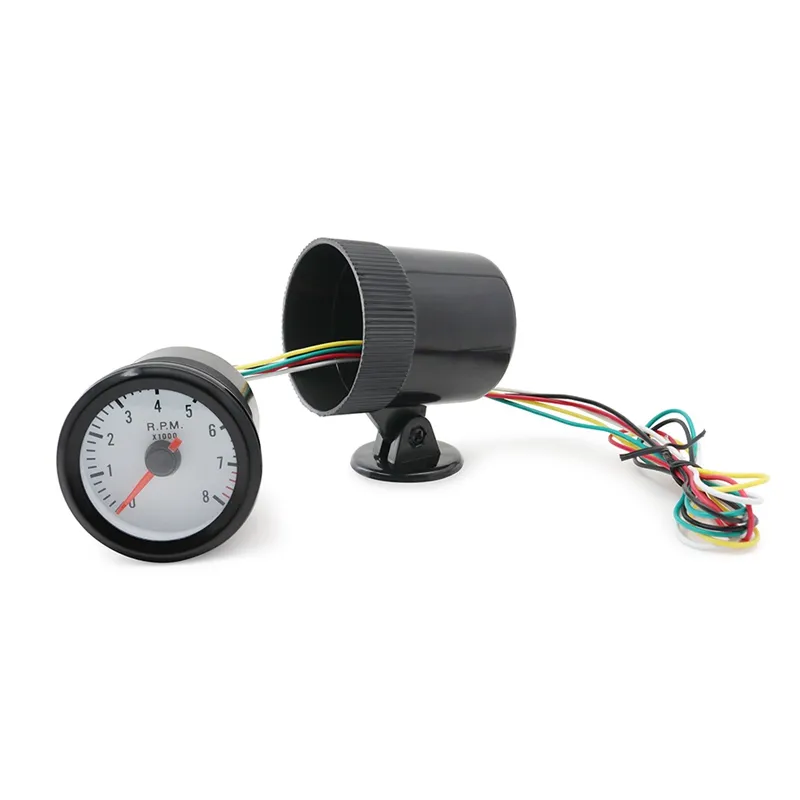 Blue-Lit Performance 52mm Tachometer, 0-8000RPM for 1-8 Cylinder ...
