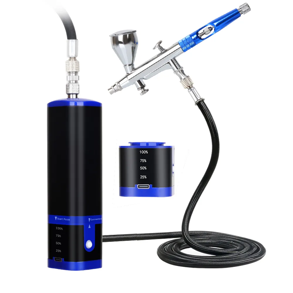 Portable Airbrush Compressor Kit - Multi-Functional Spray Gun Set With ...