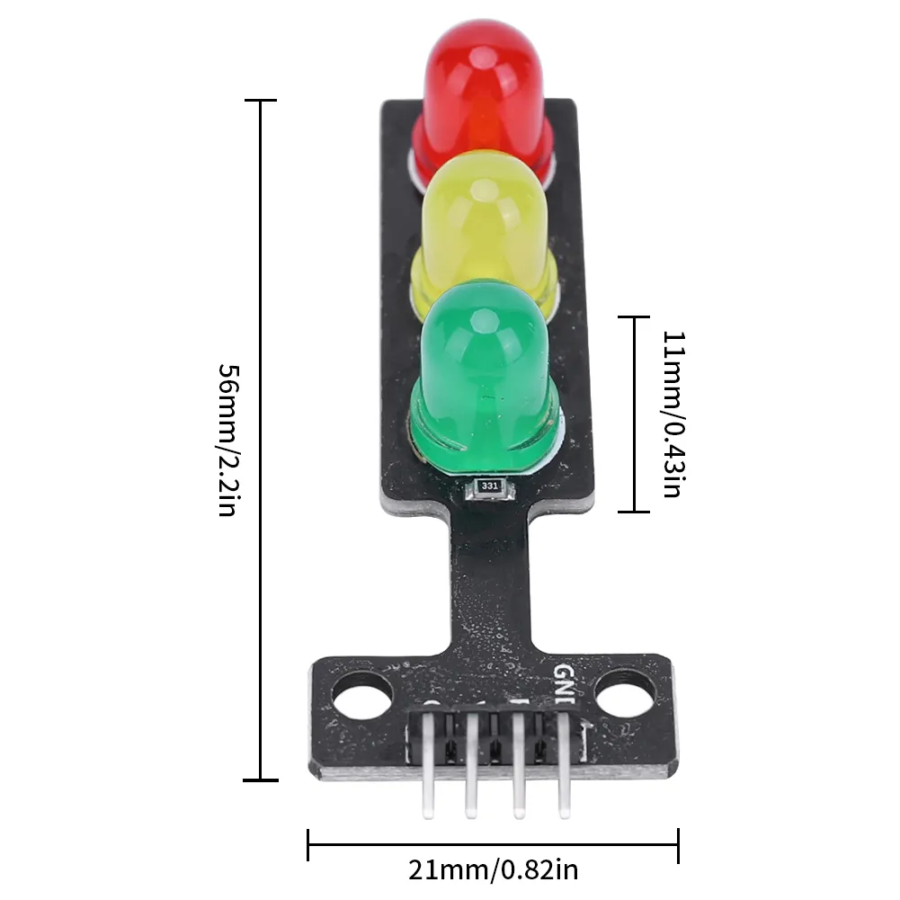 Upgraded 5V Traffic Light Module - Red, Yellow, Green - 5mm LED Traffic ...
