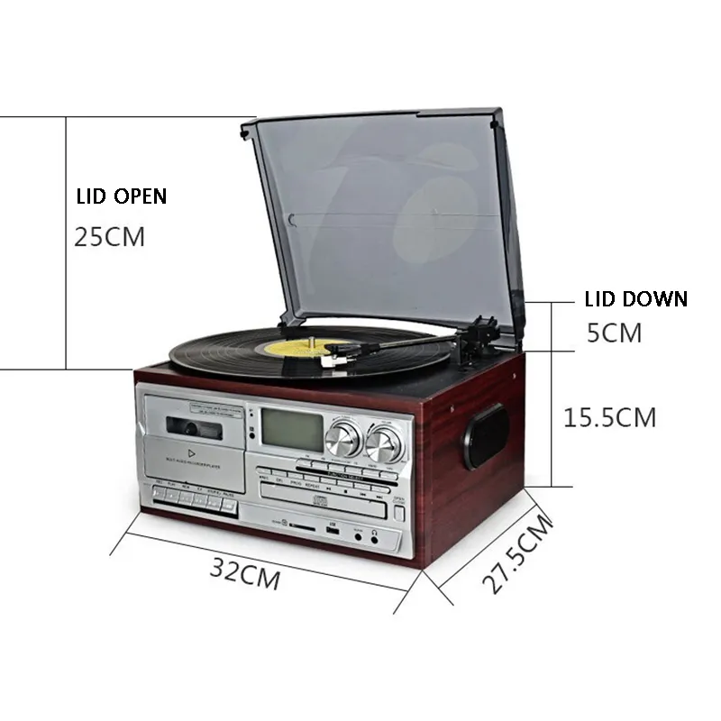 VINYL Record Player Retro Gramophone Lp Record Player Cd Tape U Disk ...