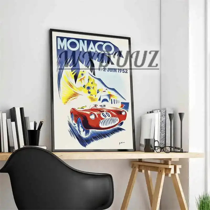 Monaco Grand Prix1966 Formula One Retro F1 Racing Posters Vintage ...
