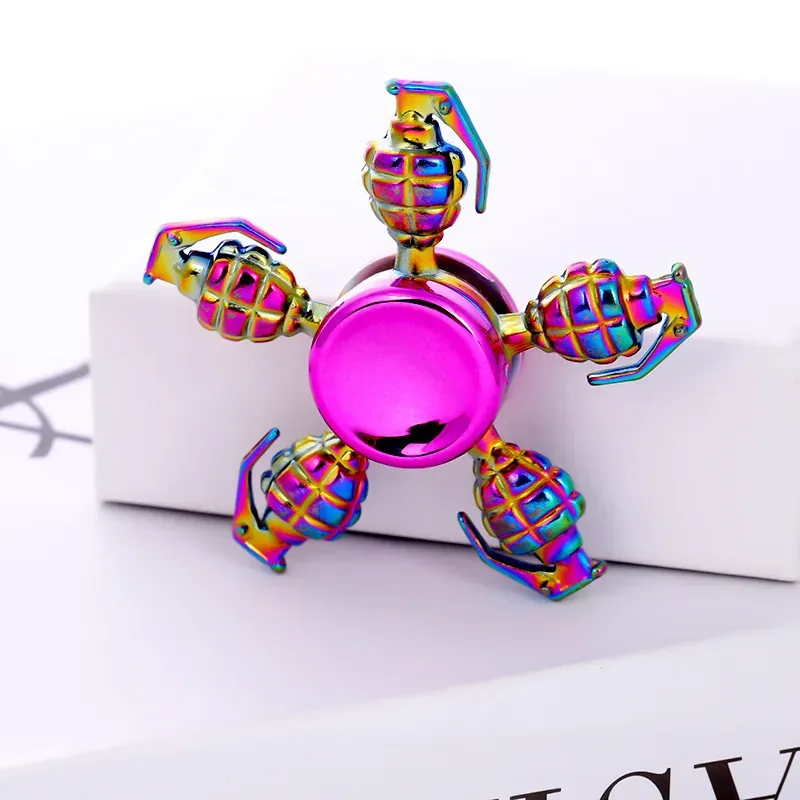 Manual Rotator EDC Purple Fidget Spinner With Steel Ball Novelty Finger ...