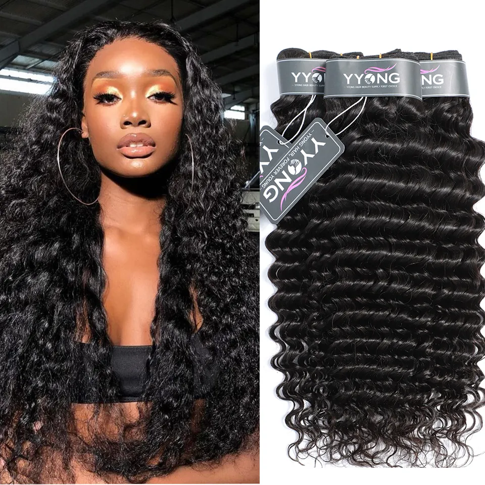 DHgate.com:Yyong Deep Wave Hair Extensions - 3 Bundles, 100% Remy Human ...