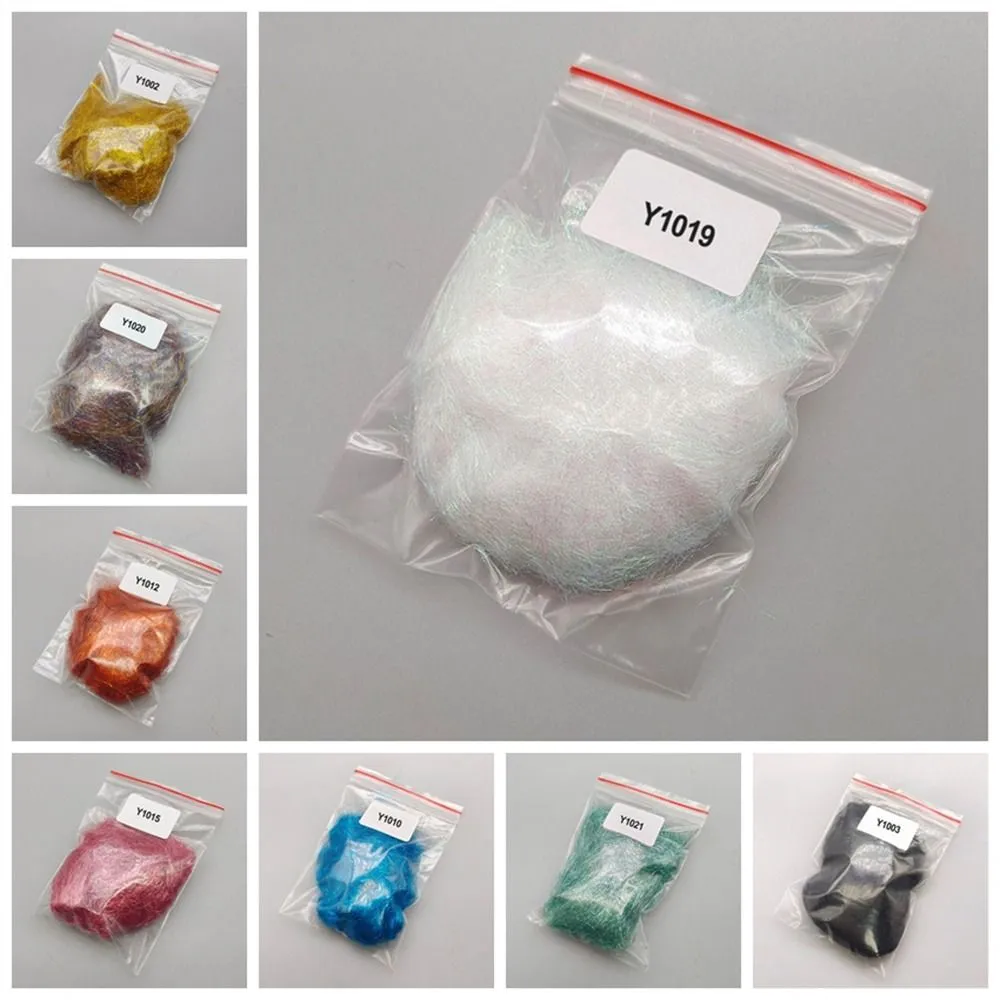 Synthetic Fibers Ice Dubbing DIY Baitfish Streamer Flash Ice Wing Fly ...