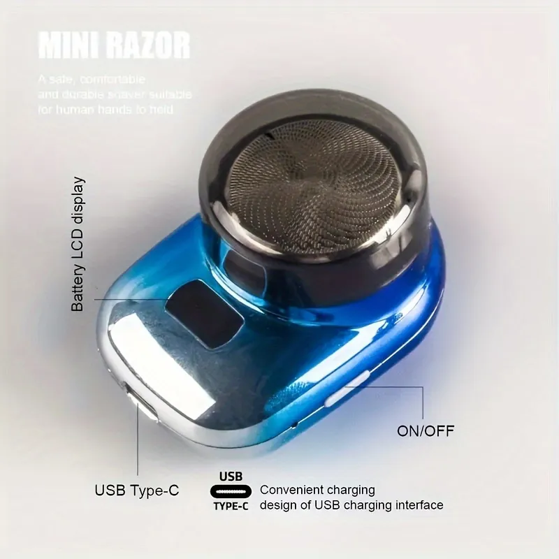 Portable Mini Travel Shaver with Digital Display, USB Rechargeable ...