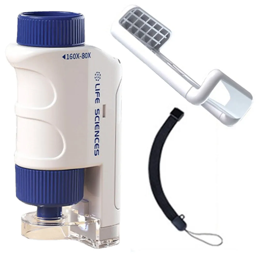 Handheld Magnifying Light & Portable Microscope: 60-120X Mini ...