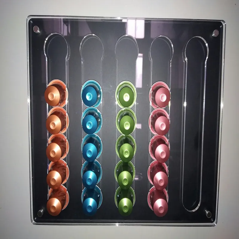 2-in-1 Wall-Mounted Clear Acrylic Nespresso Coffee Capsule Holder and ...