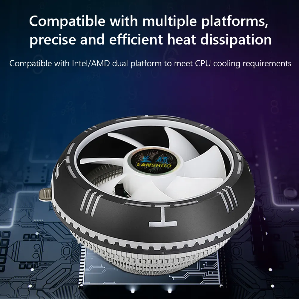 LANSHUO RGB CPU Air Cooler, 90mm Silent Fan, AMD AM4 AM3+ X79 LGA CPUs ...