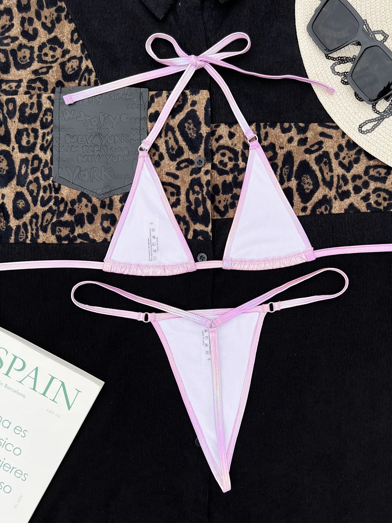 Women's Micro bikini and top with T-Back, Thong Bottoms, and Halter ...