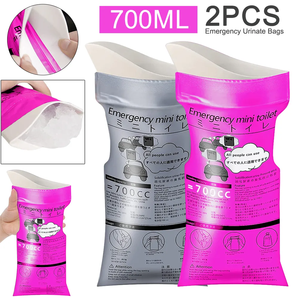 Portable Urinals: 700ml Emergency Urine Bags for Travel, Disposable ...