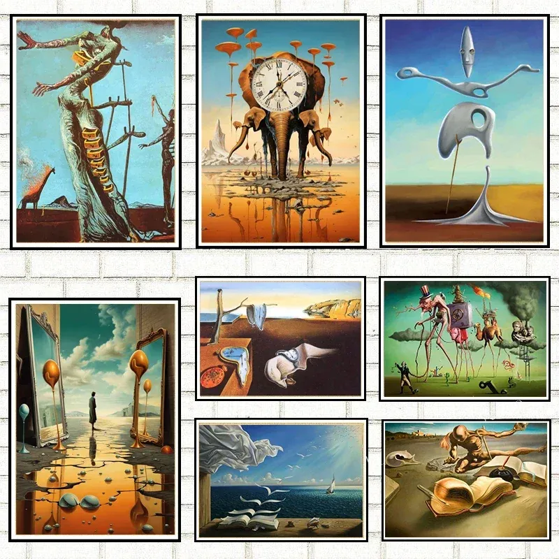 Trippy Kunsttekeningen Surrealisme Wall Art: Salvador Dali Beroemde