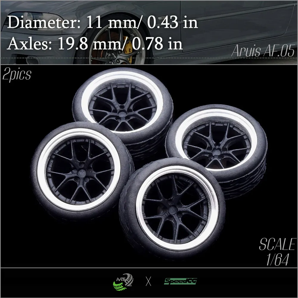 1/64 Scale Metal Wheels with Rubber Tires Kit for Luxury Model Cars 10mm & 11mm from Dhgate ...
