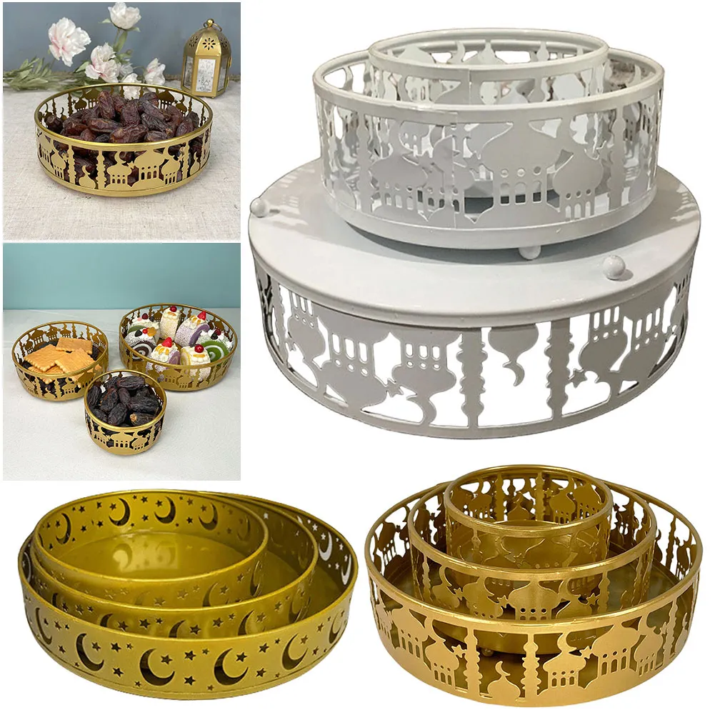 3-Piece Ramadan Serving Tray Set: Exquisite Islam Eid Mubarak Trays for ...