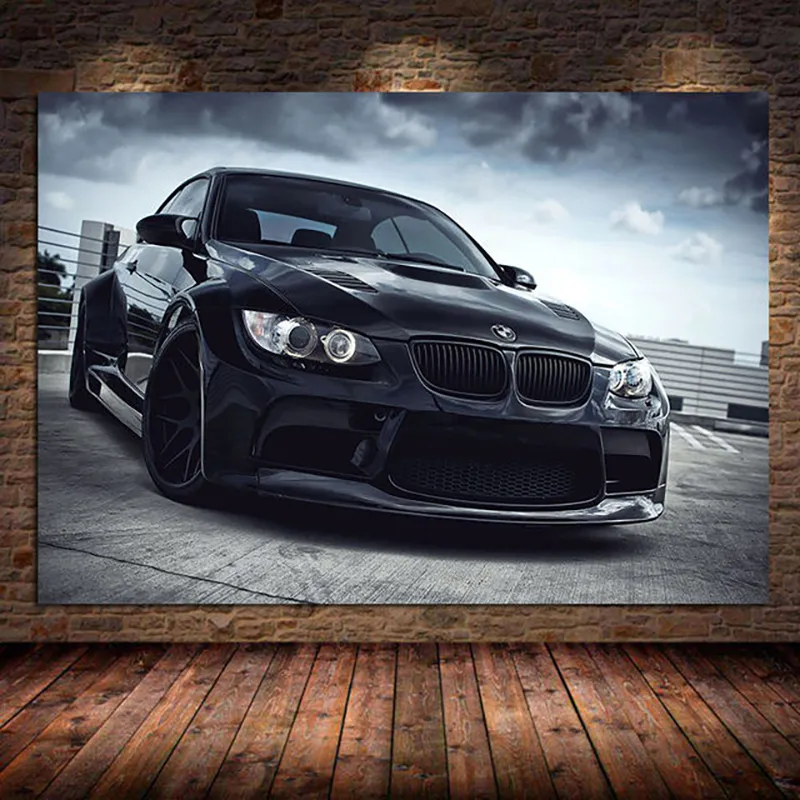 Car Canvas Wall Art Super Sports Car Poster, Refitted Wide Body Canvas ...