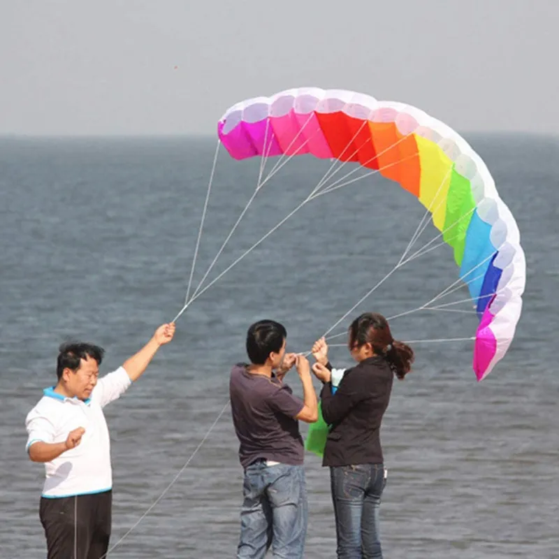 DHgate.com:4M Rainbow Kiteboarding Kite w/Dual Line Stun Control Bar ...