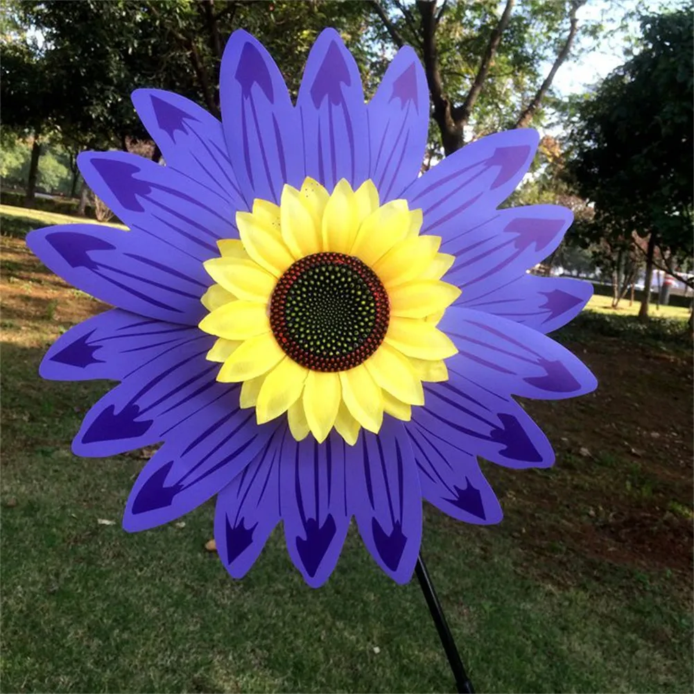 Windmill Spinner: Metal Sunflower Wind Spinner With Garden Stake ...