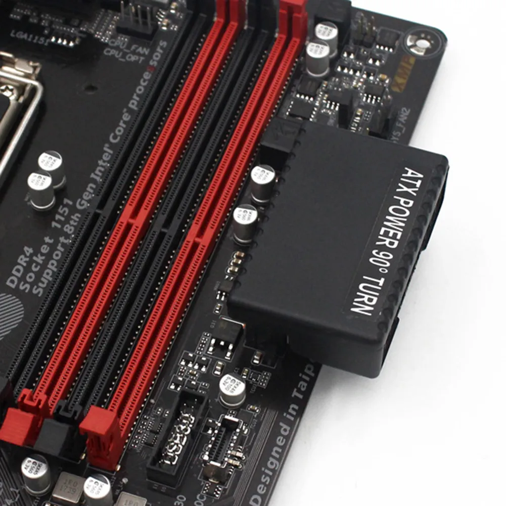 ATX 24 Pin Power Supply Adapter 90 Degree Modular Connector For Desktop ...