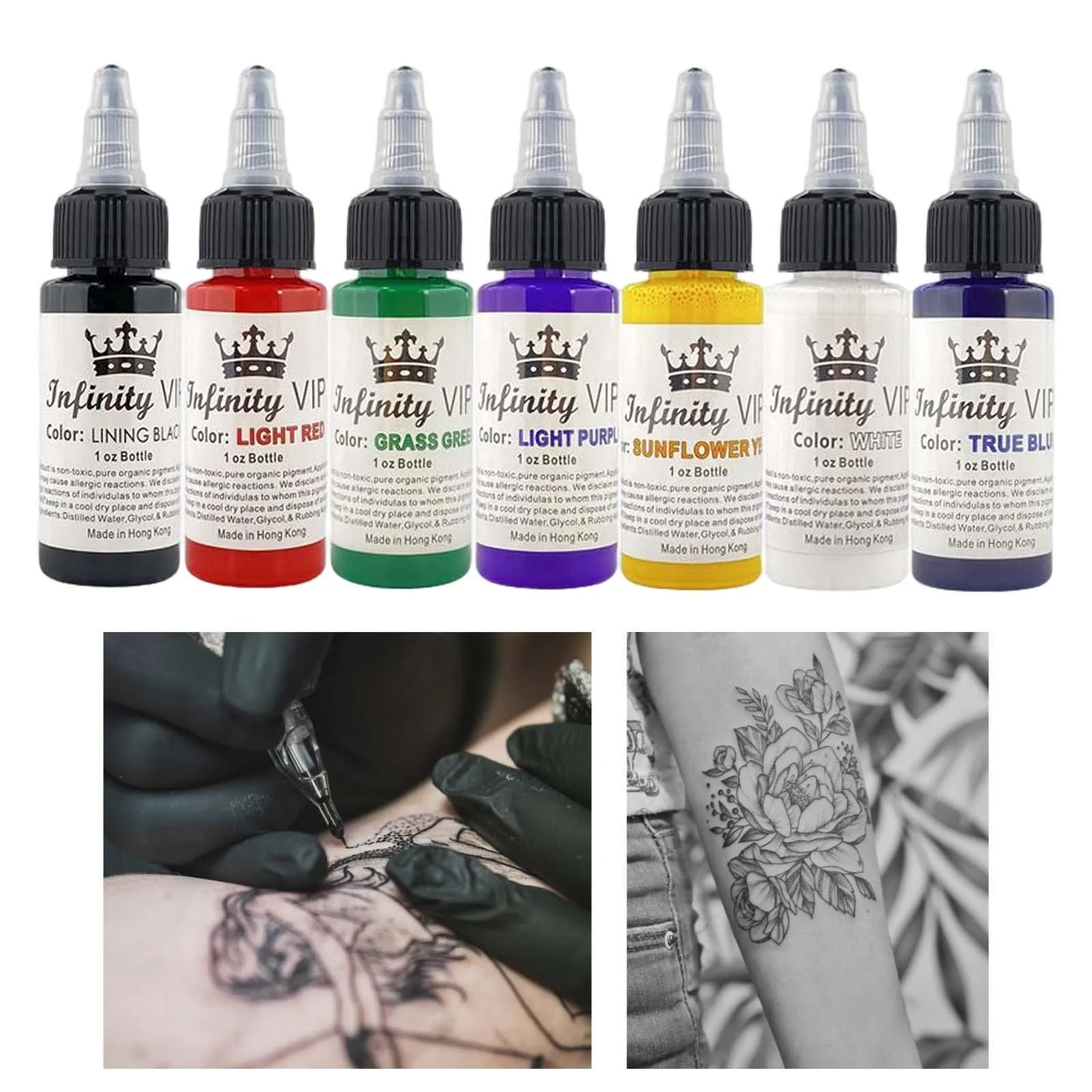 DHgate.com:7 Pcs Premium Tattoo Ink Set | Permanent Skin Beauty Pigment ...