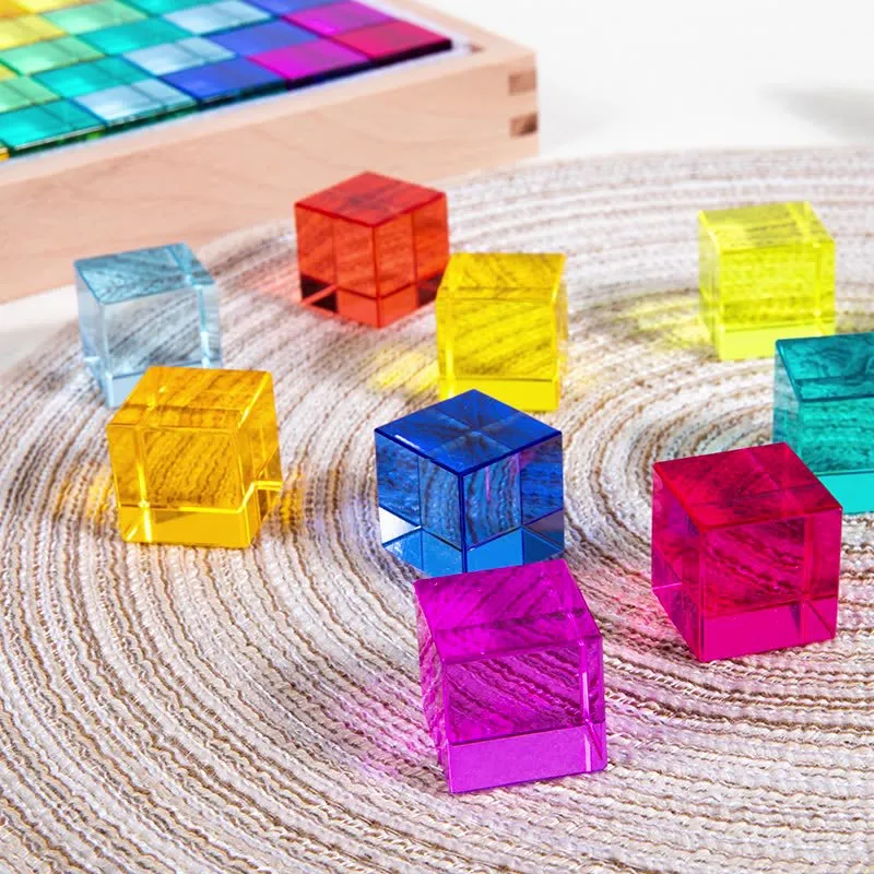 Acrylic Lucent Cubes Building Blocks Transparent Stacking Toys For ...