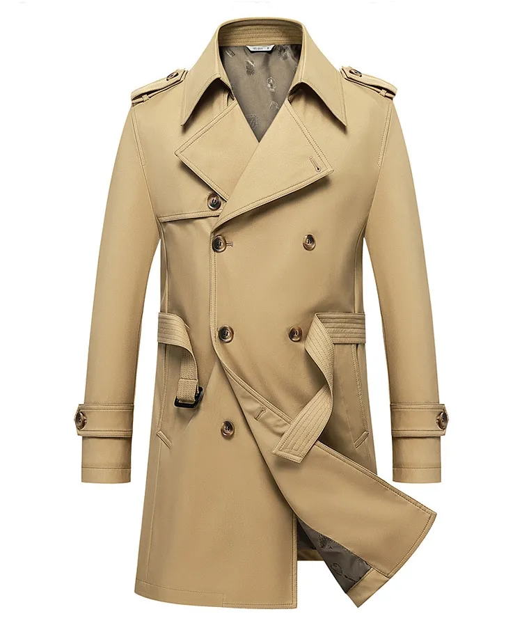 Classic Mens Wool Trench Coats Double Breasted Windbreaker, High ...