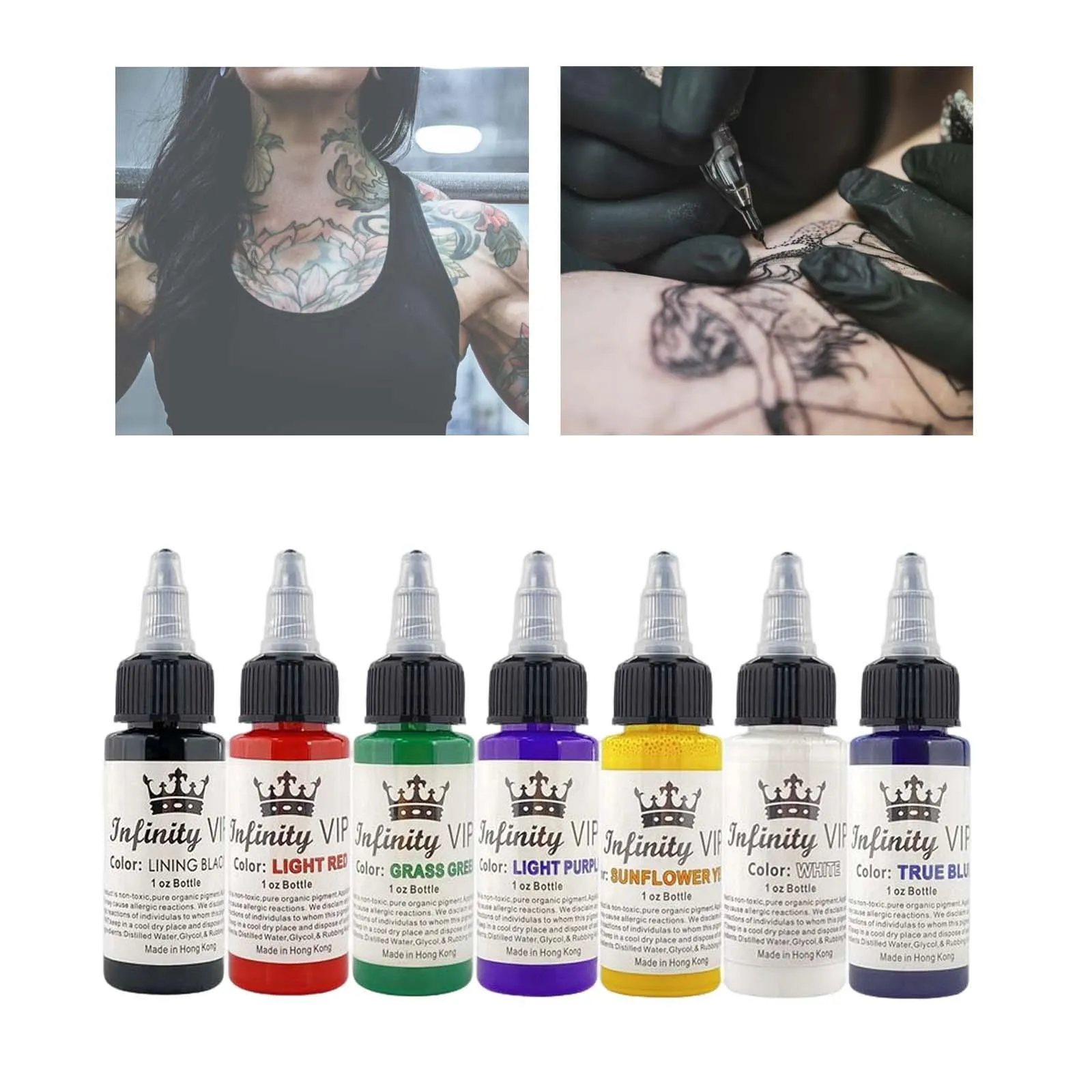 DHgate.com:7 Pcs Premium Tattoo Ink Set | Permanent Skin Beauty Pigment ...
