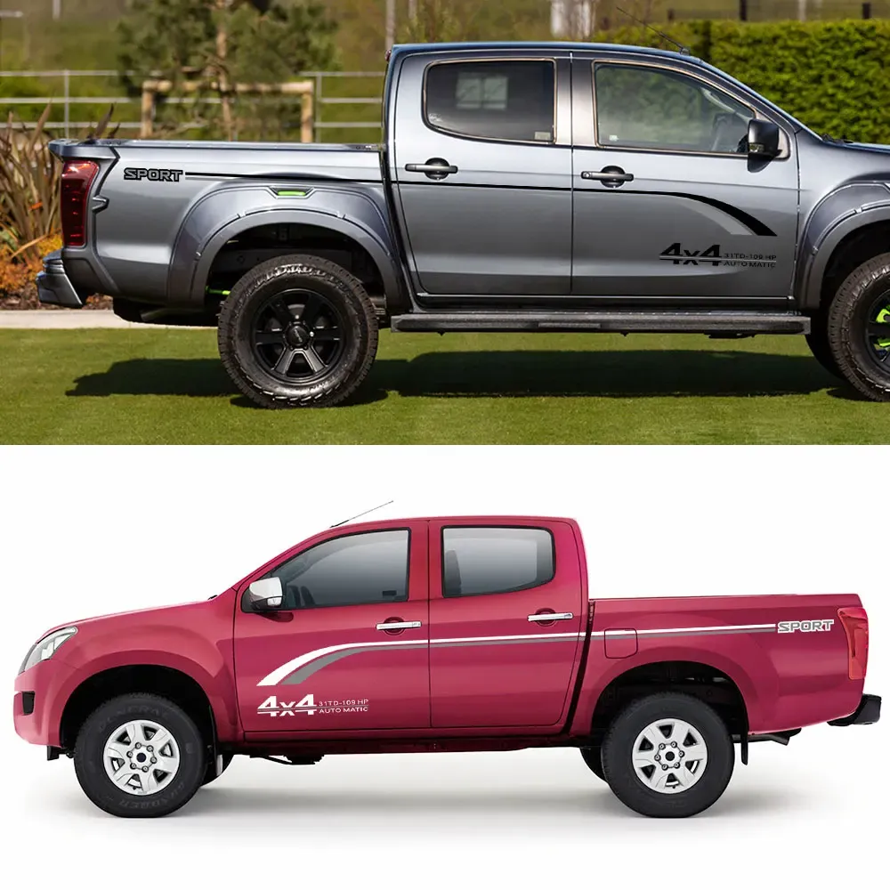 Isuzu D Max Car Stickers: Custom Waist Line Vinyl Decals For Truck Door ...