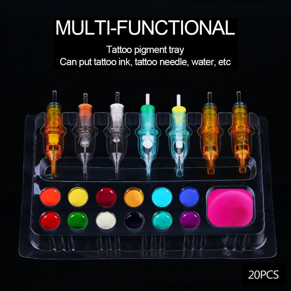 /Box Disposable Tattoo Needle Tray With Pigment Container Tattoo Clean ...