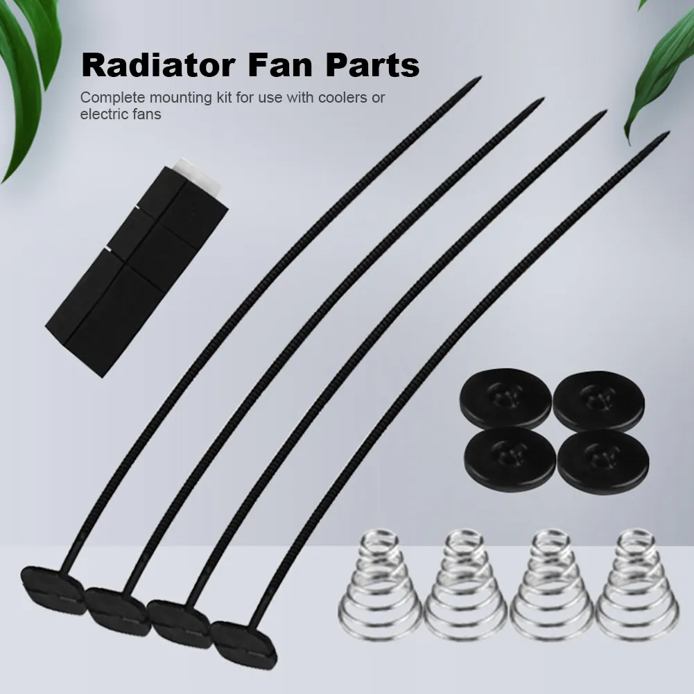 Universal Car Radiator Cooling Fan Tie Strap Mounting Kit Brackets ...
