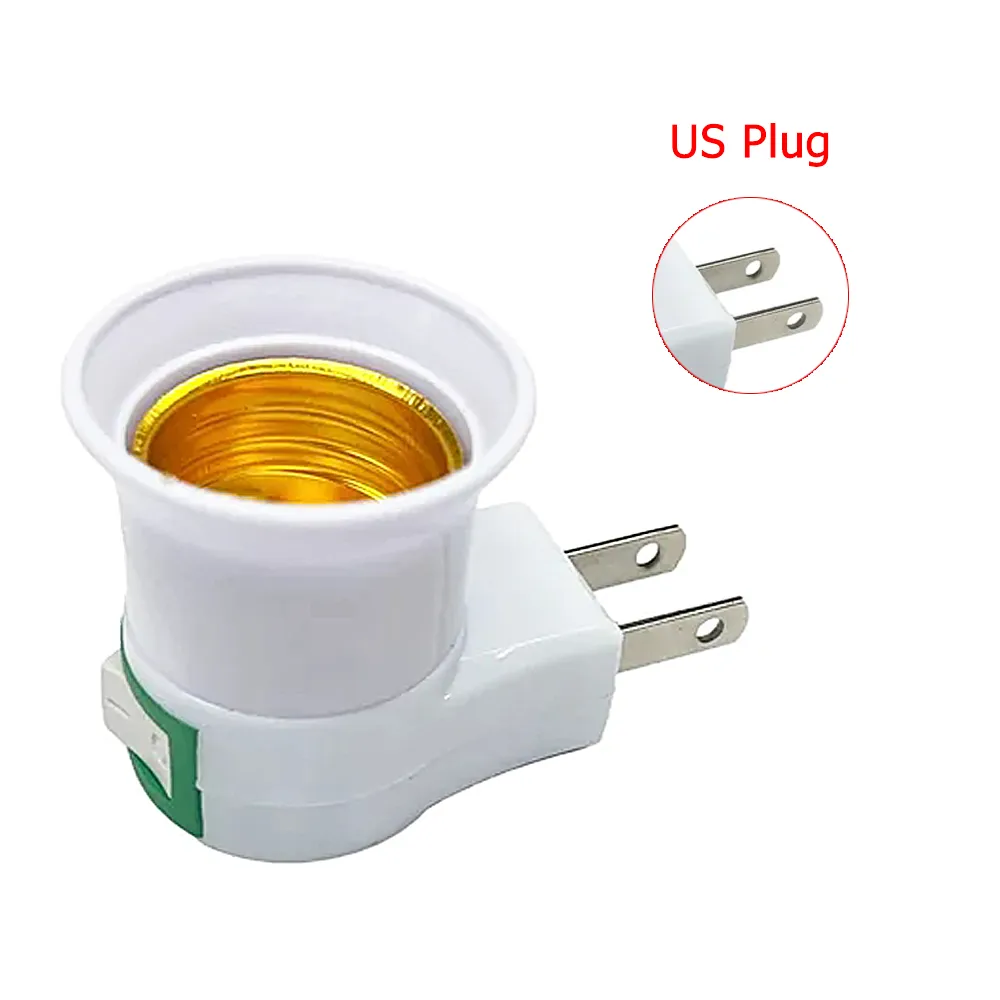 DHgate.com:E27 LED Light Socket, US/EU Plug & Play Screw Socket, White ...