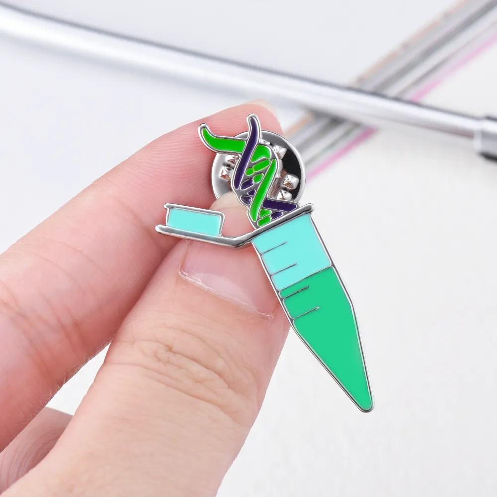 Biology DNA Genetic Enamel Pin: Sliding Brooch Badge for Scientists ...