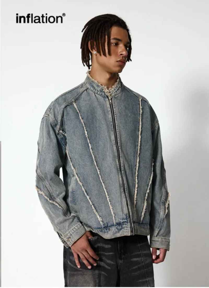 Motorcycle Denim Jacket Short Cut With Rough Edges... From Es_hoodies ...
