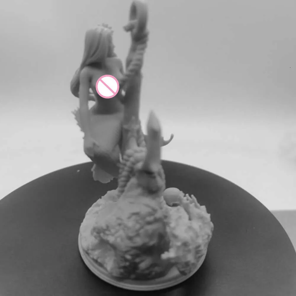 Mini Anime Figures: Unpainted Mermaid Resin Model Kit, 1/24 Scale 75mm ...