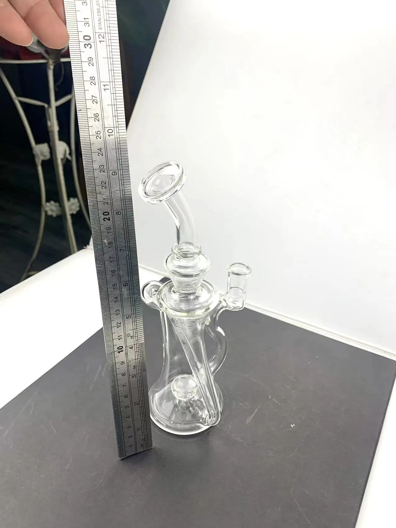 Ash Catcher Water Bong Double Tube Dab Rig Hookahs Water Pipes Glass ...