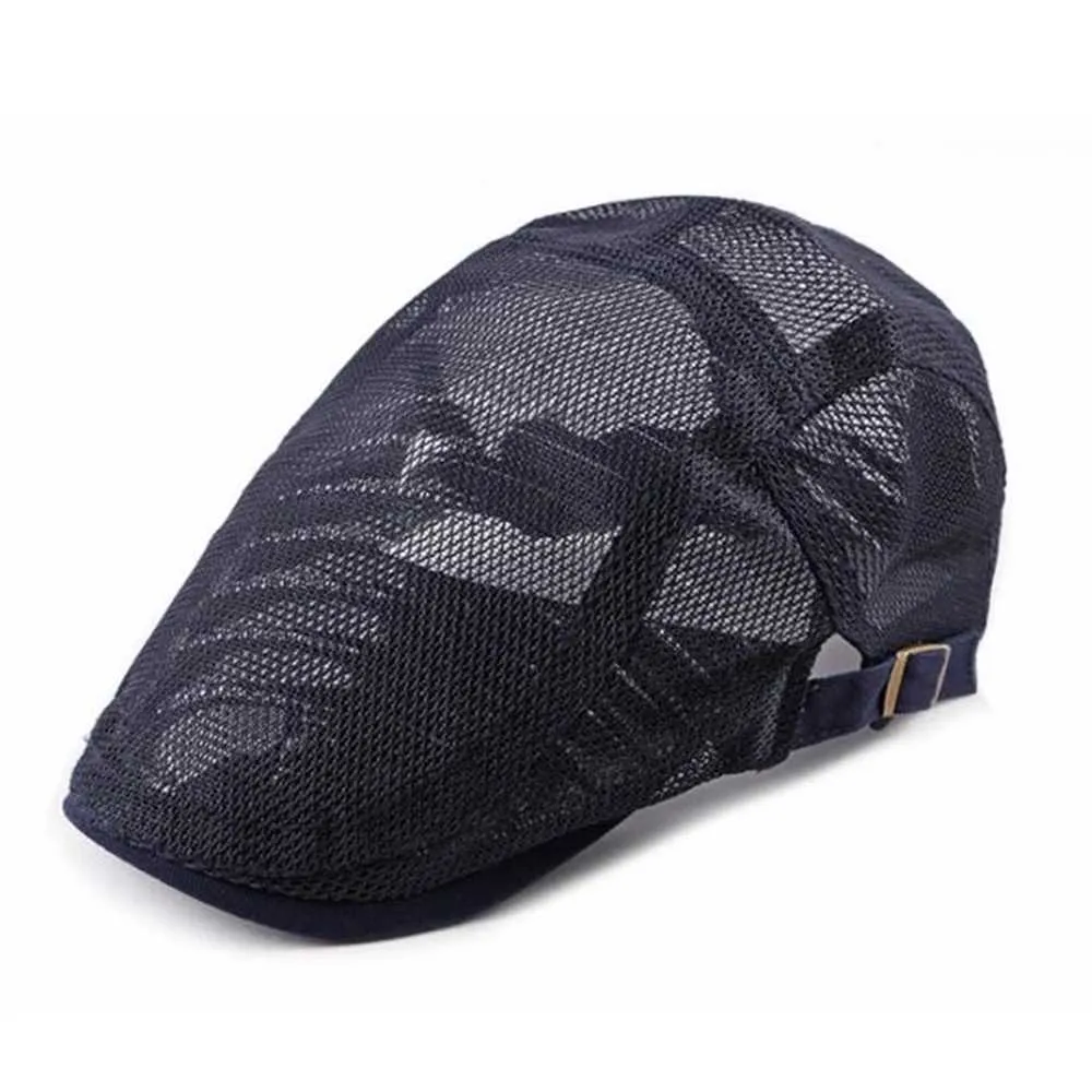 Berets Men Women Summer Mesh Plaid Cotton Gatsby Caps Unisex Flat Ivy ...