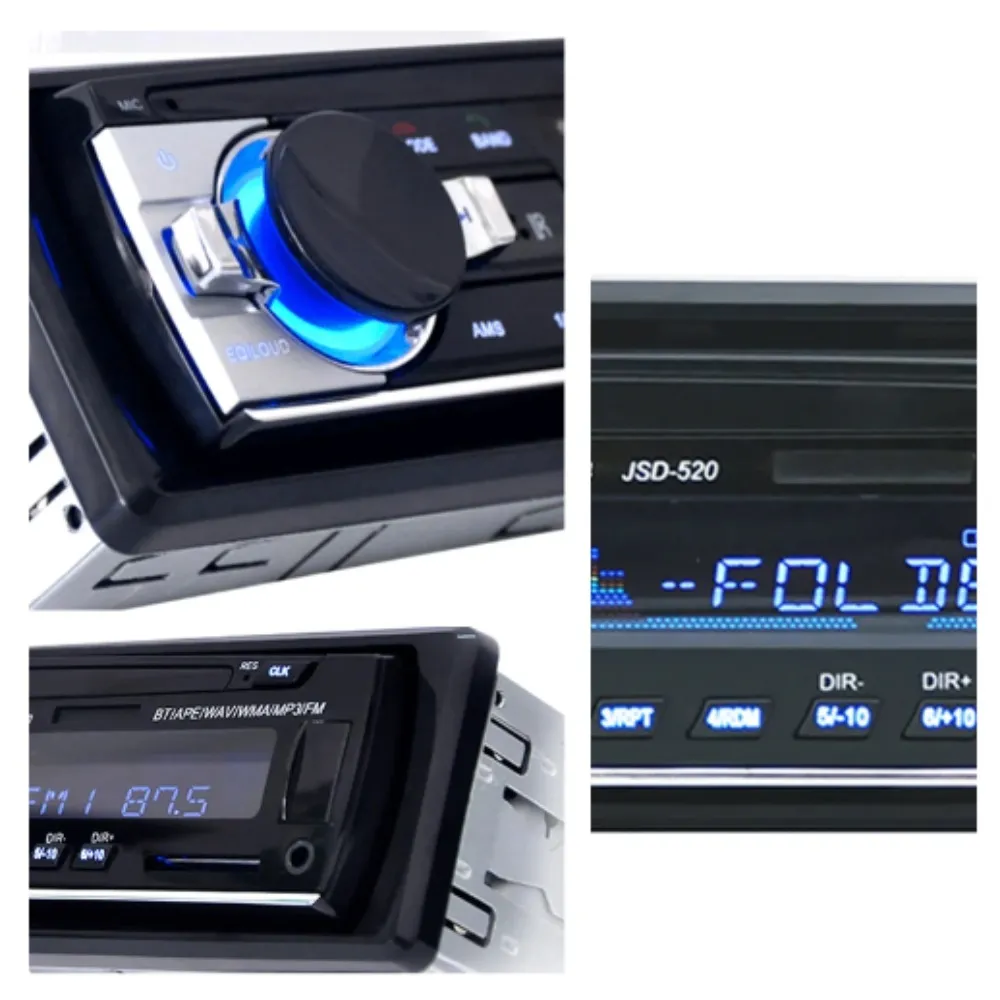 1 DIN Bluetooth Car Stereo: Digital MP3 Player with FM Radio, USB/SD ...