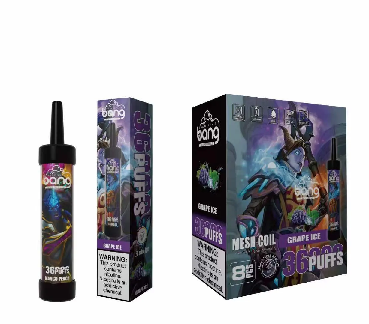Bang 36000 Puff Disposable Vape Rechargeable E Cigarettes Mesh Coil
