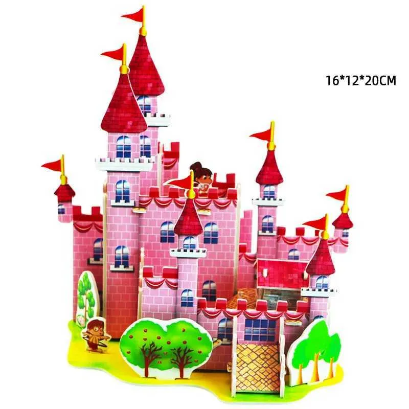 Toy Castles: Cardboard Villa House Model 3D Castle Puzzles For Kids ...