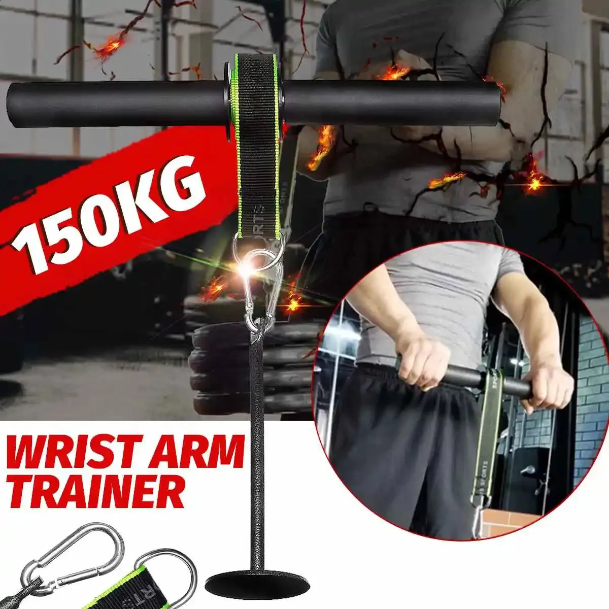 Forearm Exerciser: Strength Training Roller With High Strength Rope ...