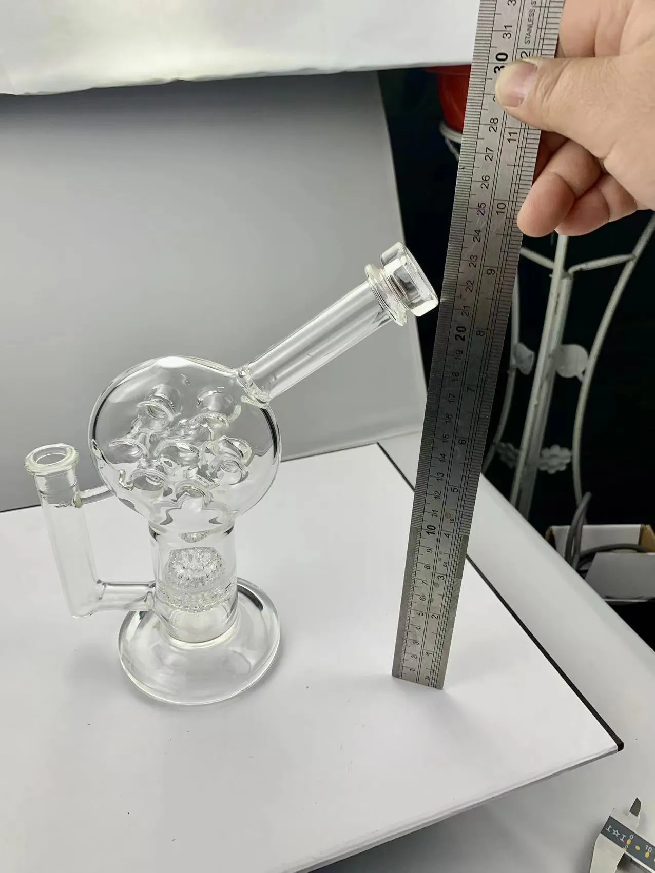 Flipping Bottom Water Bong Dab Rig Hookahs Glass Bong Ash Catcher ...