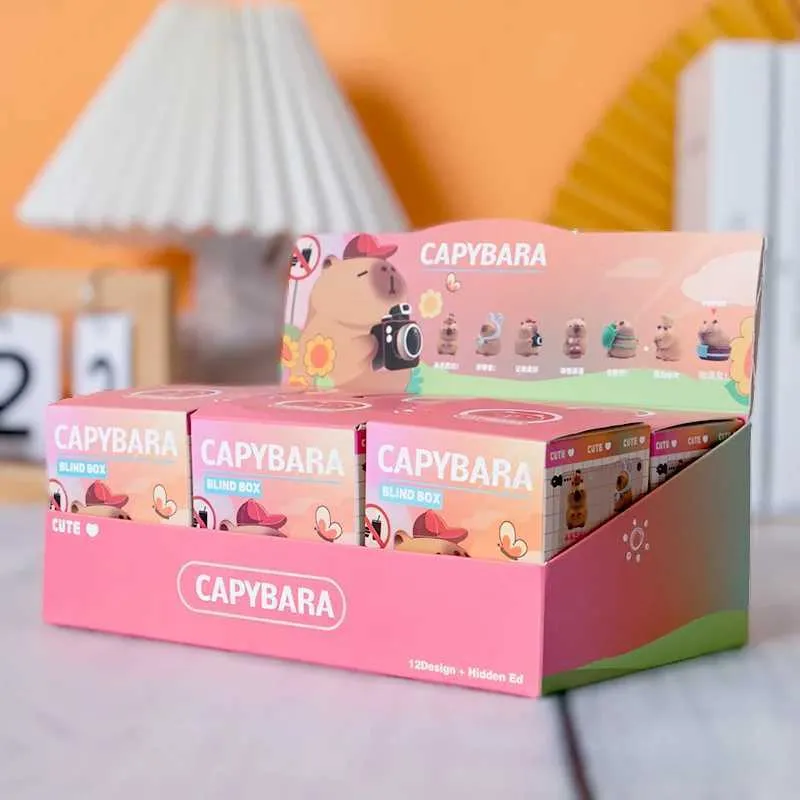 Anime Capybara Cute Blind Box Figures Simulation Capibara Action Figure ...