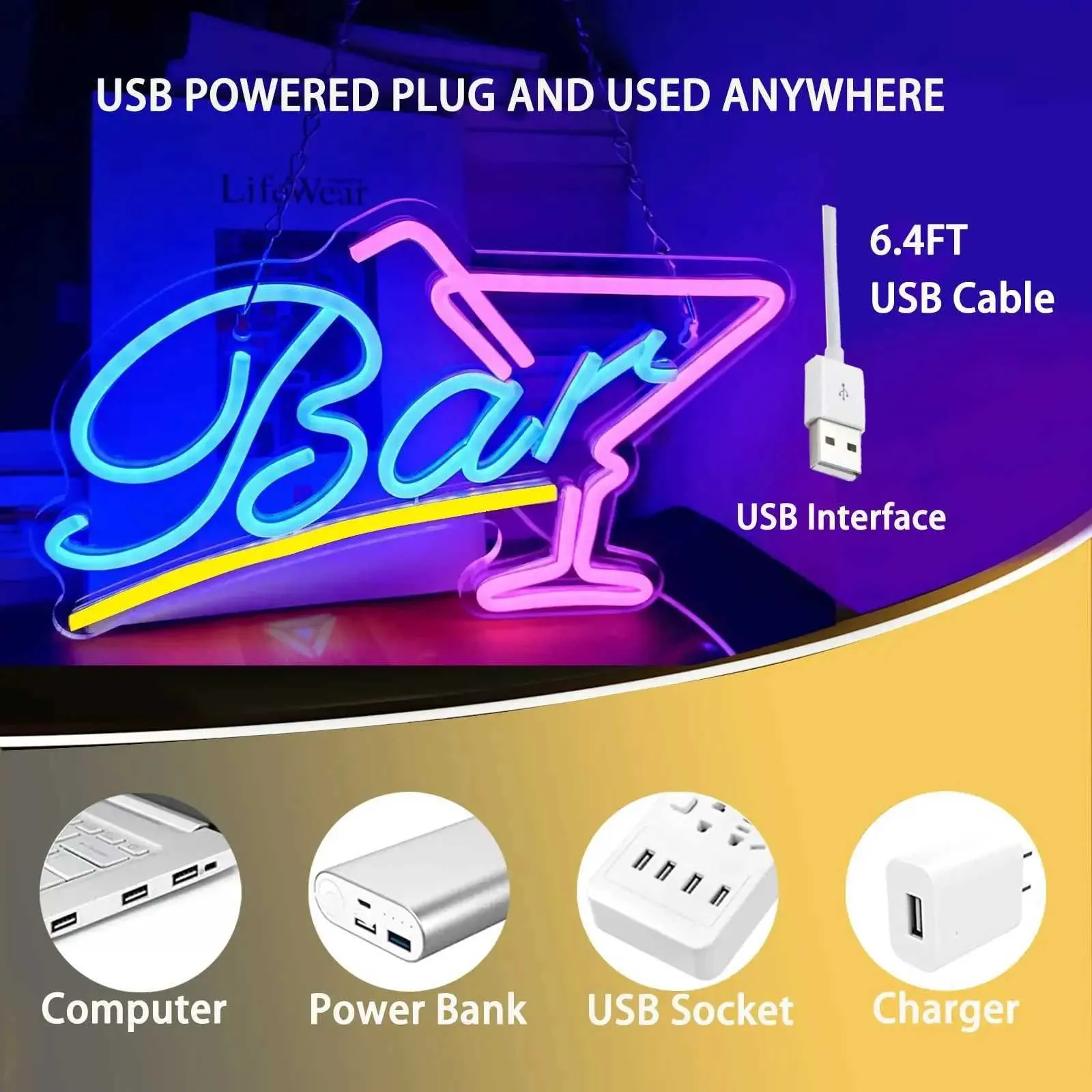 LED Neon Lights Lamps Bar Sign Art Wall Hanging Garden Wedding Room ...