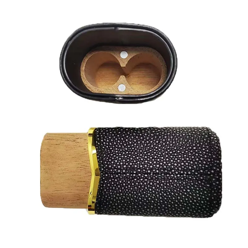 Two Portable Cigar Humidors - Mini Cigar Cases with Holsters, Travel ...
