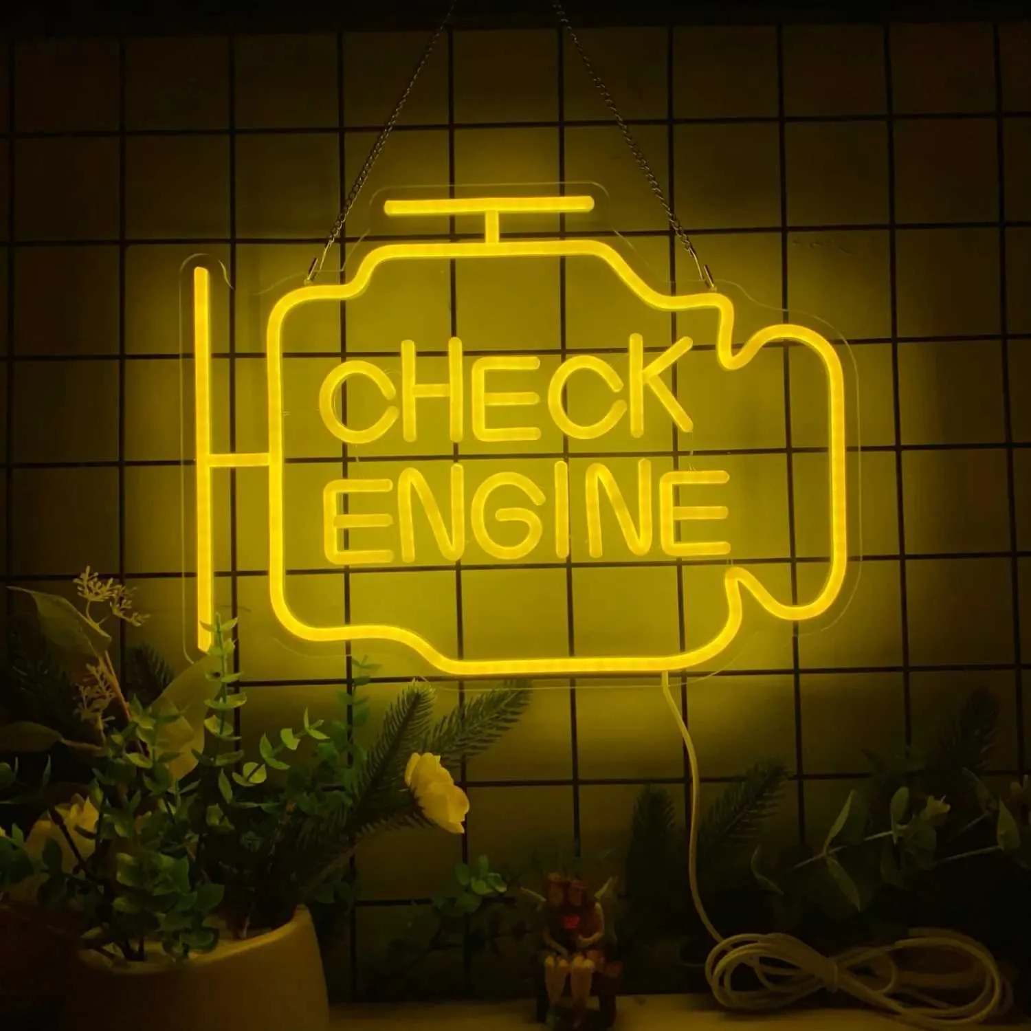 LED Neon Garage Signs: Vibrant Check Engine Light Decor for Auto Shops ...