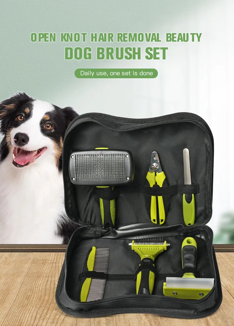 6-in-1 Professional Pet Grooming Kit for Cats and Dogs - Stainless ...